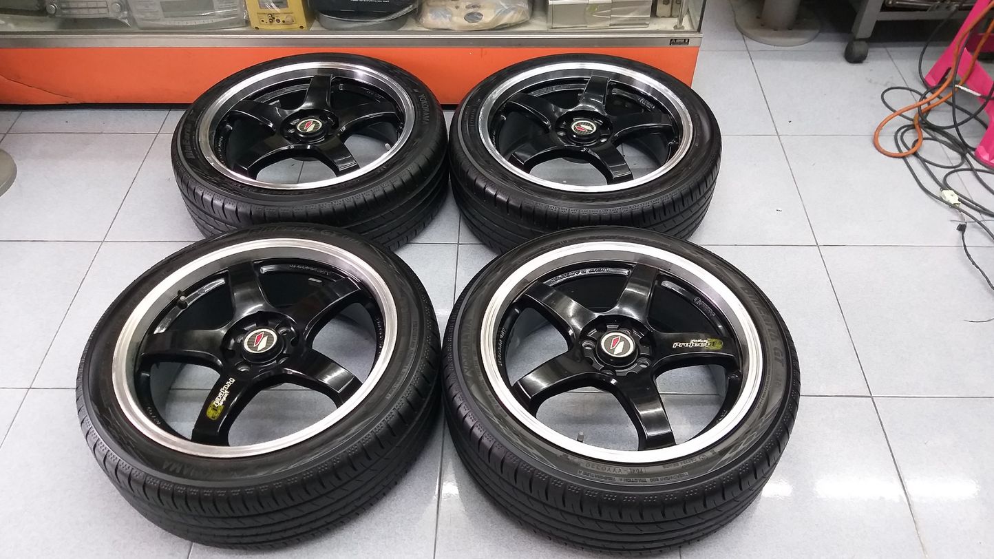 ⚡️🔰ล้อแม็กซ์ Lenso ขอบ17 ยาง yokohama ae51 made in japan ใหม่ใช้ไป 900 ...