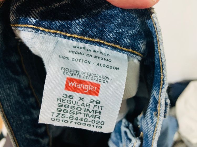 กางเกงยีนส์ Wrangler สีเฟสสวย แท้ 💯 ขนาด ป้าย เอว 36x29 วัดจริง 33-35 ยาว 40 ปลายขา 8 นิ้ว ทรง ...