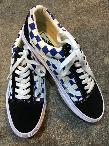 ขายรองเท้า Vans Old Skool Style 36 หัวเล็ก ตาราง ดำ - น้ำเงิน สภาพเต็ม ...