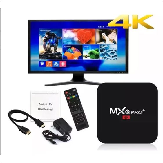 กล่องรับสัญญาณทีวีดิจิตอล MXQ Pro 4K Android TV Box FULL HD 1080P 2.4G ...