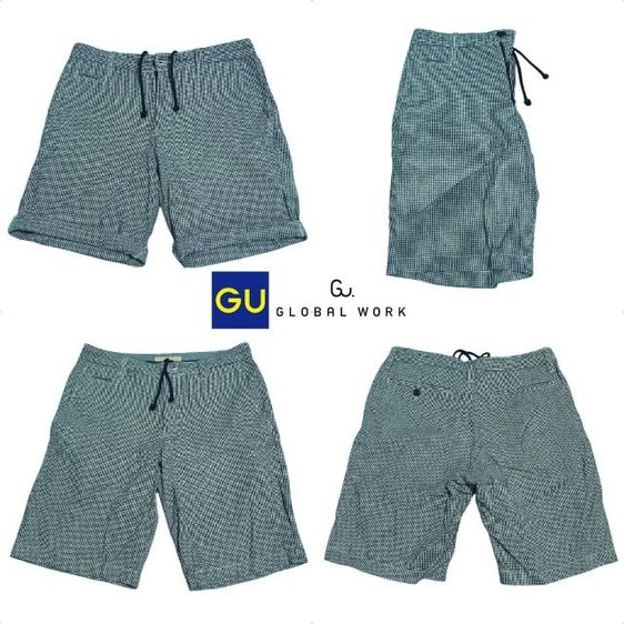 กางเกงผ้าขาสั้นลำรอง ผ้าฝ้ายลายสก๊อต แบรนด์ Gu GLOBAL WORK Size M - 370254215 - Kaidee