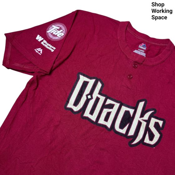 เสื้อยืด Majestic x D Backs ค่อกระดุม ผ้าบาง Size XL - Kaidee