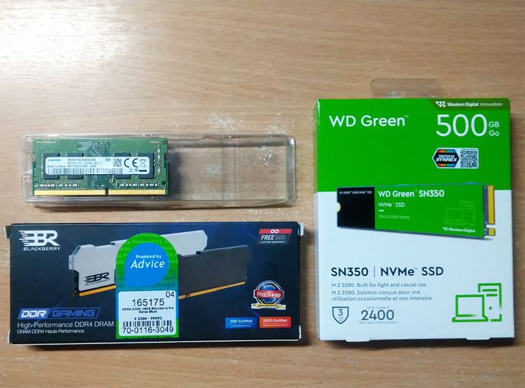 NVMe 500G RAM 16G 4GB ราคารวม 850 บาท - Kaidee