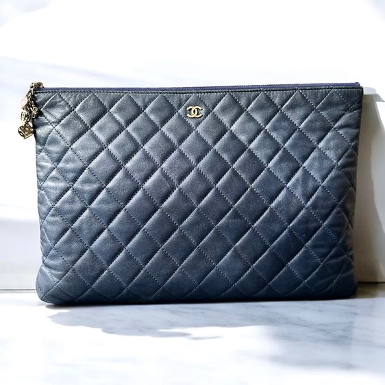 Chanel Lambskin Navy Clutch Bag Holo 22 - Kaidee