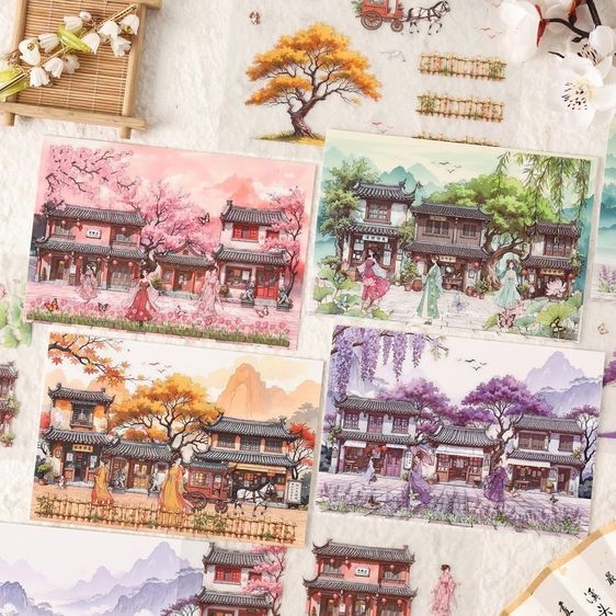 สติ๊กเกอร์ 3D sticker scene ชุด Shiqiao Willow DIY ฉากสติ๊กเกอร์ภูมิ ...